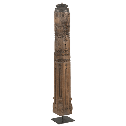 Lamp base pillar wood carved 20x20x130 | Lámparas de pie | Mayorista ...